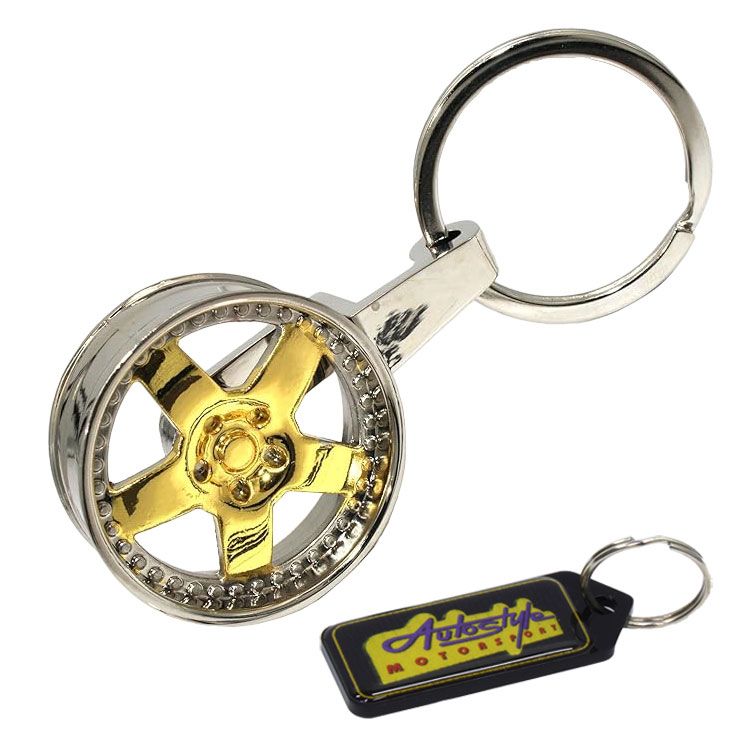 Alloy Mag Wheel Rim Novelty Keychain Key Holder -5 Spoke Design ...
