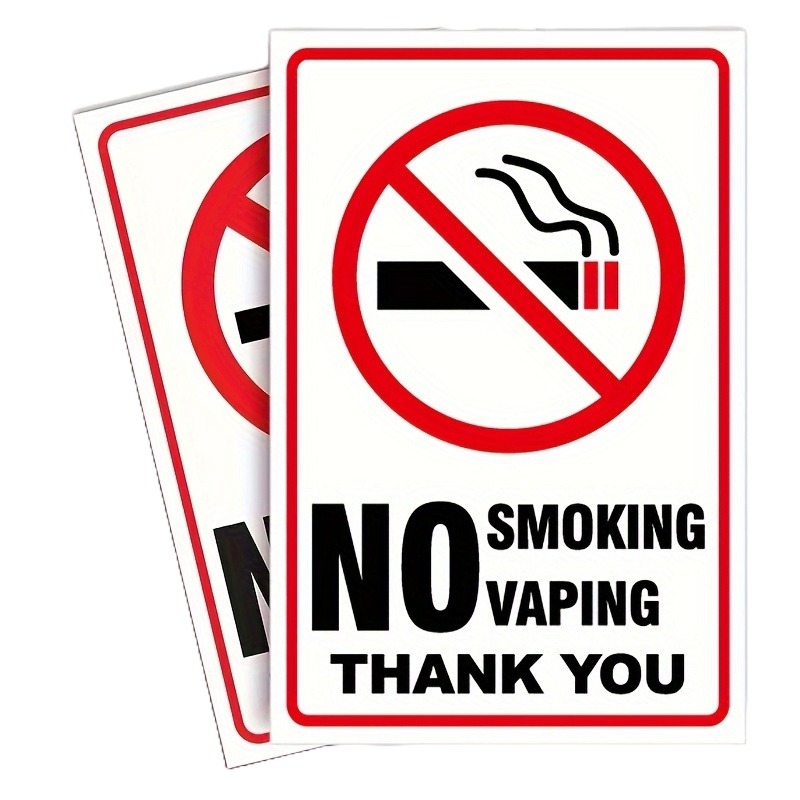 5 Pack No Smoking No Vaping Sticker Sign - Premium Self-Adhesive Vinyl ...
