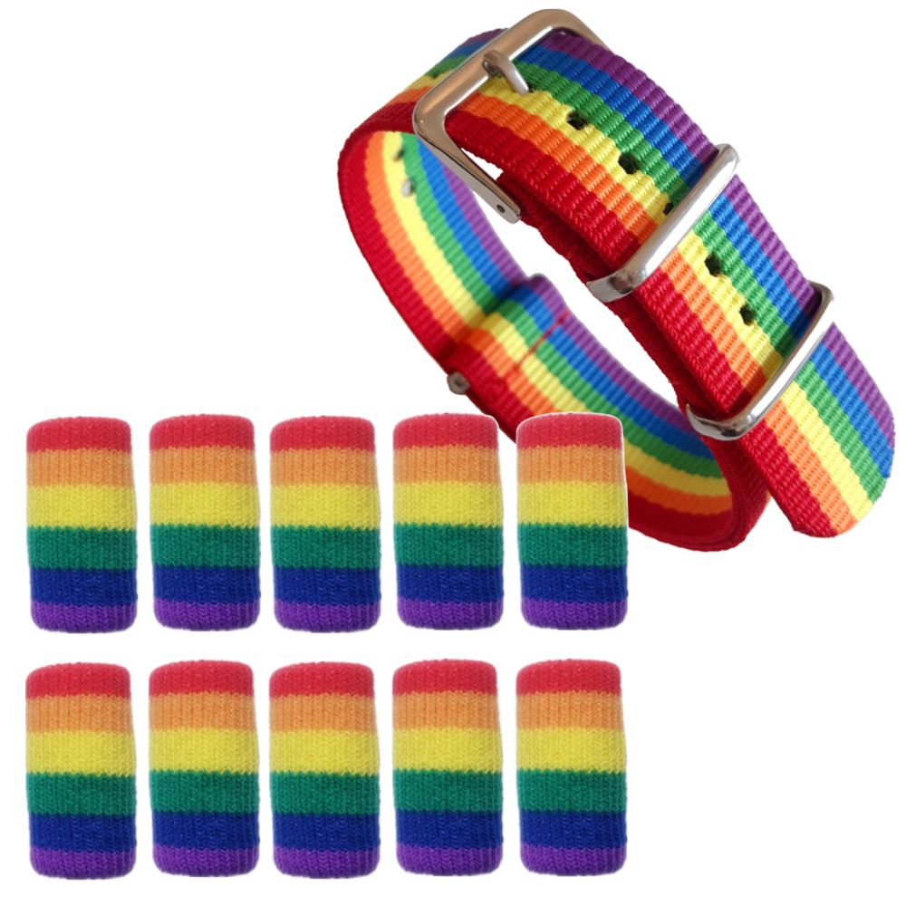 Fashion LGBT Pride Adjustable Gender Neutral Strap Bracelet and Finger ...