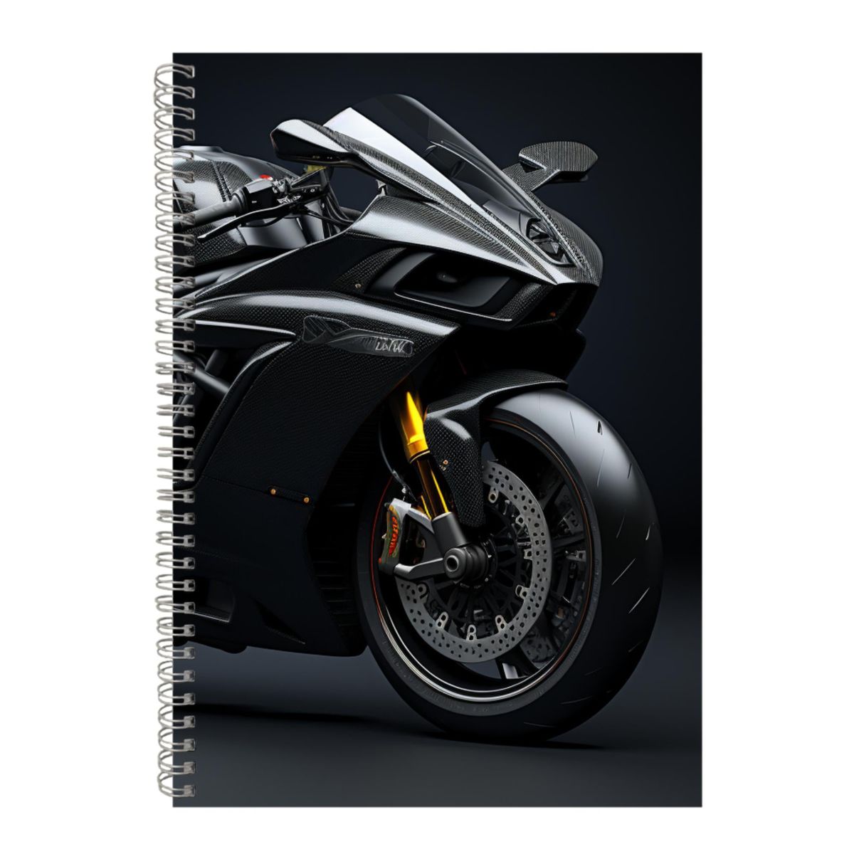 High Tech A4 Notebook for Work Trendy Colorful Bikes Graphic Present ...