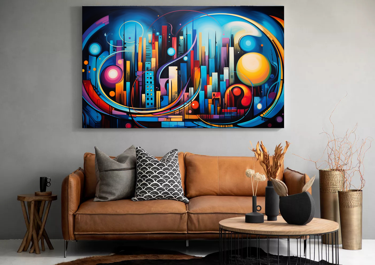 Canvas Wall Art - Cityscape Rhapsody Abstract - HD0510 | Shop Today ...