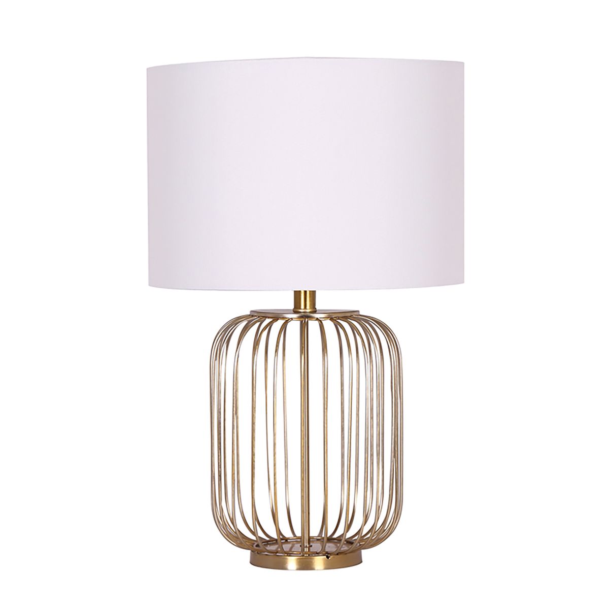 Lamp Table Metal Cage Base Cream Fabric Shade | Shop Today. Get it ...