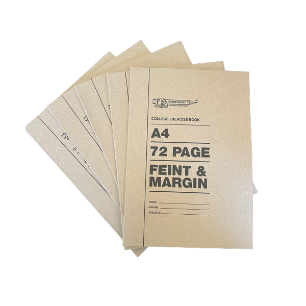A4 Soft Cover Exercise Book 72-Page - Feint & Margin (Pack of 5) | Shop ...