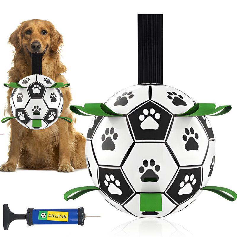Dog Soccer Ball Toy with Adapter and Pump Outdoor Interactive Dog Toy ...