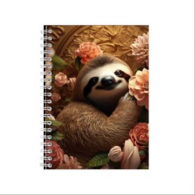 3D Sloth With Roses Notebook Animals Gift Idea Notepad Pad 106 | Shop ...