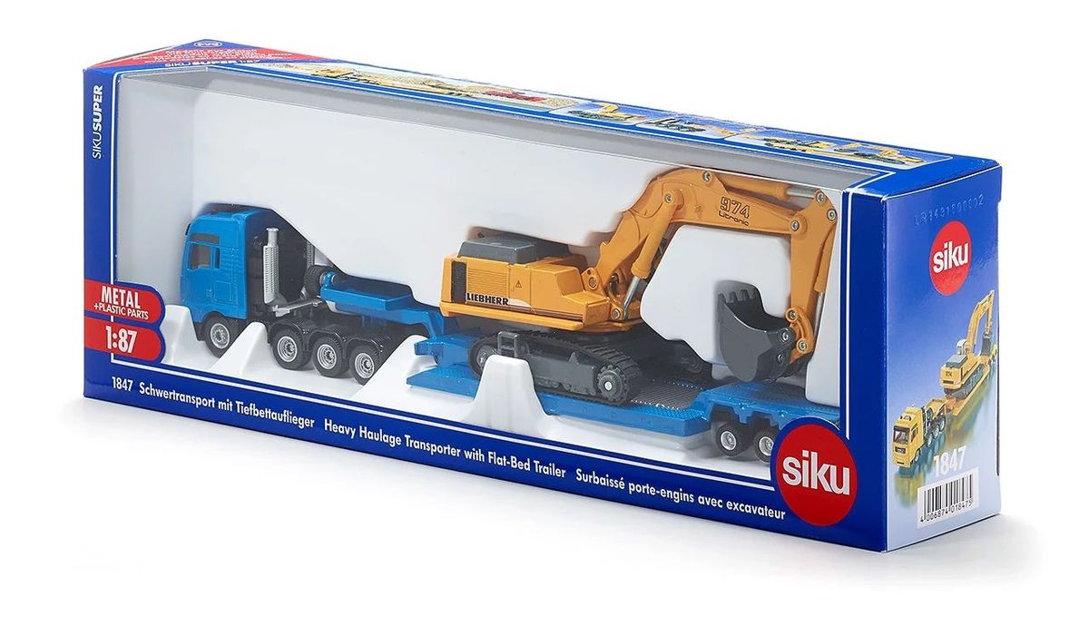 Siku 1/87 MAN Truck & Trailer with Liebherr Excavator (26.5cm Long ...