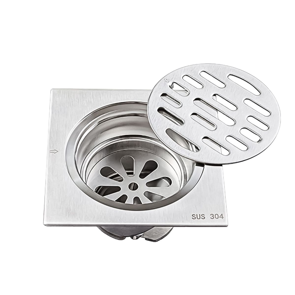 Stainless Steel Square Shower Drain with Strainer and Odour Stopper ...