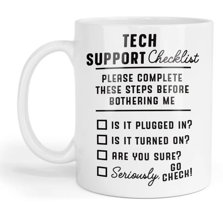 Tech Support Checklist Anniversary Christmas Birthday IT Support Gift ...