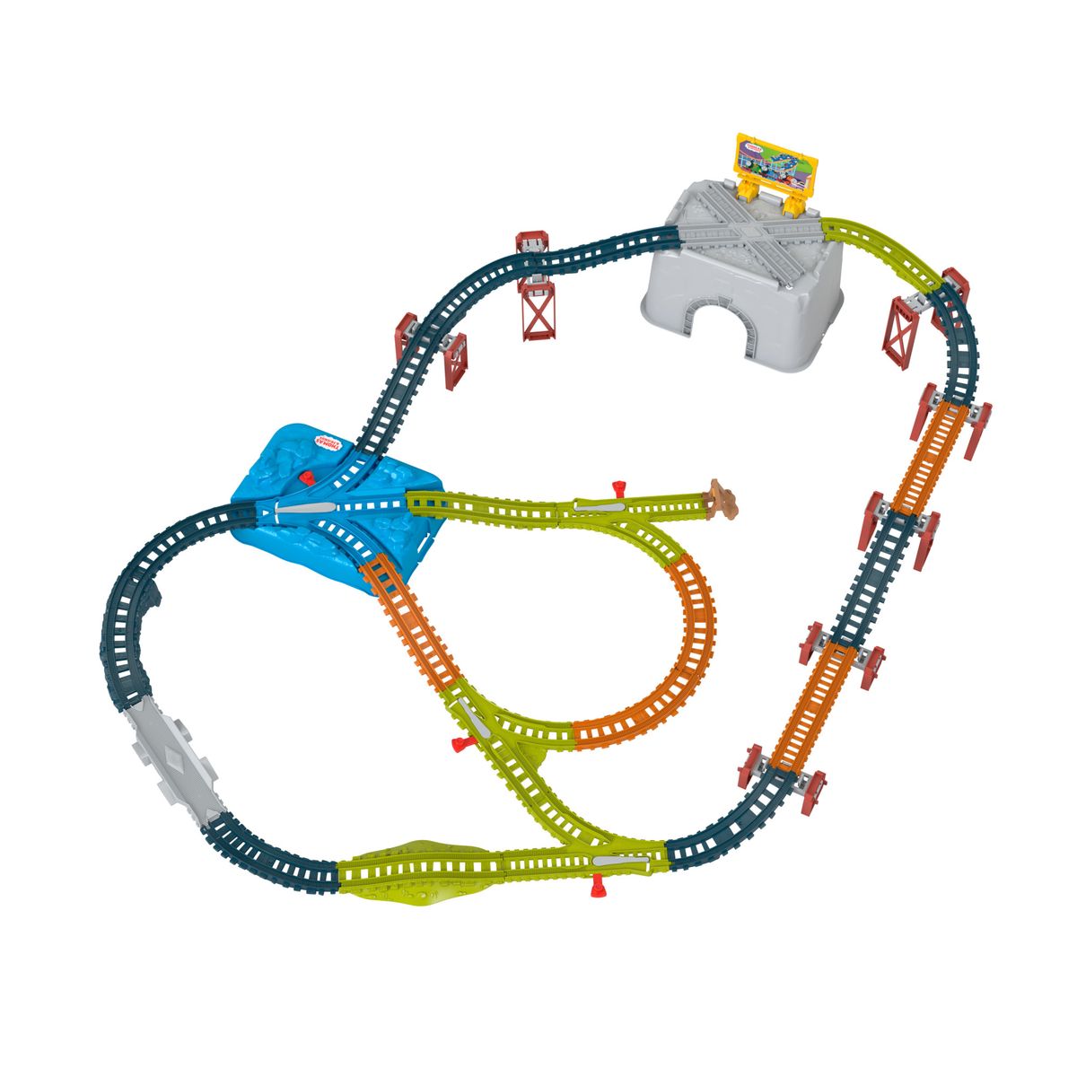 Thomas & Friends Connect & Build Track Bucket, 34-Piece Expansion Track ...