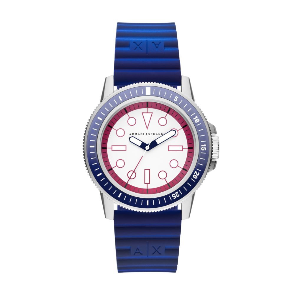 Armani Exchange Mens Blue Silicone Watch - AX1859 | Shop Today. Get it ...