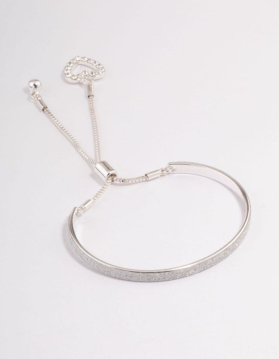 Silver Glitter Bangle Toggle Bracelet | Shop Today. Get it Tomorrow ...