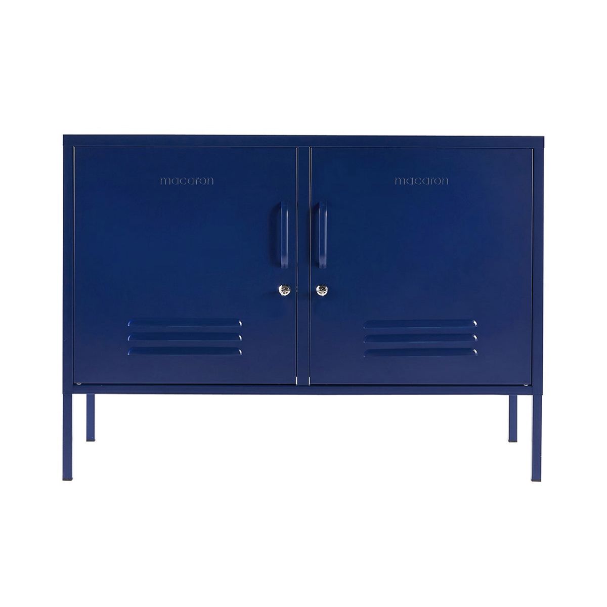 Steel Swing Door TV Stand Locker Lowdown Storage Cabinet - Navy Blue ...