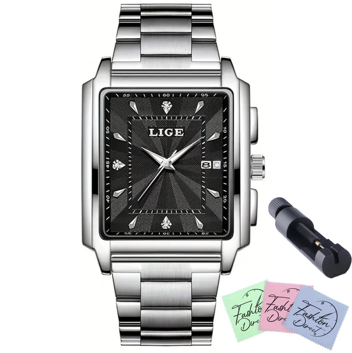 LIGE - Men Luxury Stainless Steel Formal Analogue Watch - Silver | Shop ...