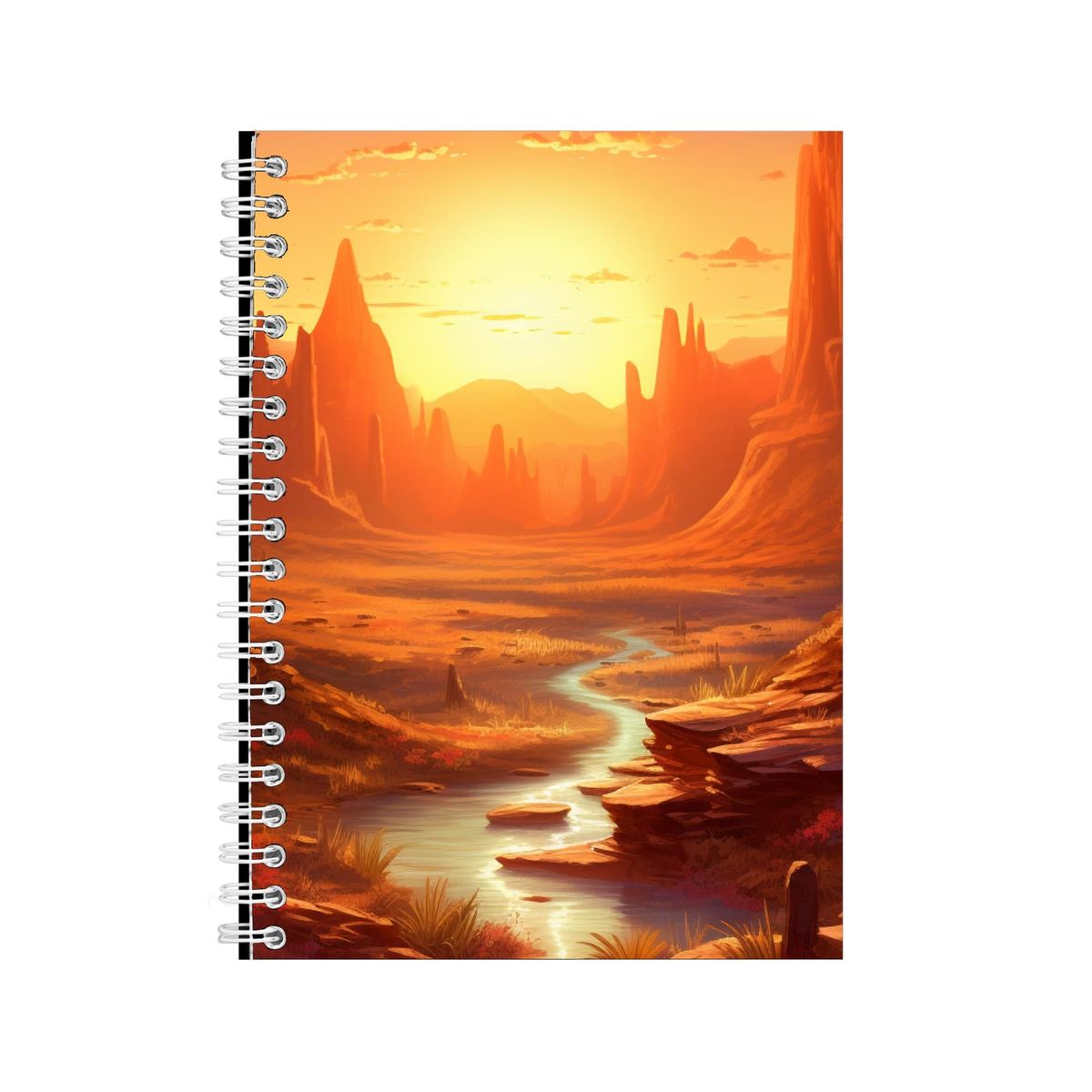 Wet A5 Notebook Spiral and Lined with Trendy Desert Graphic Notepad ...