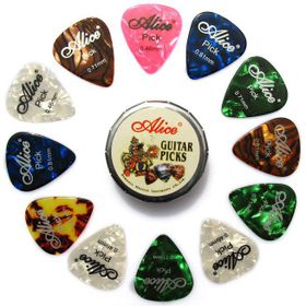 Alice Guitar Picks - Round Tin - Various Colours and Sizes - 12 pcs ...