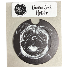 Black and White Pug - Licence Disk Holder | Shop Today. Get it Tomorrow ...