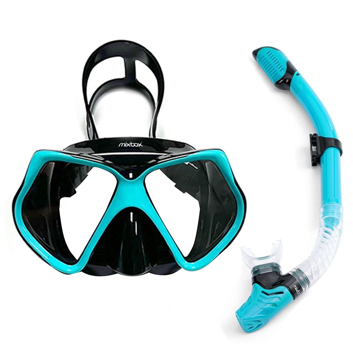 Mix Box Adult Impact Resistant Tempered Glass Diving Mask Dry Top ...