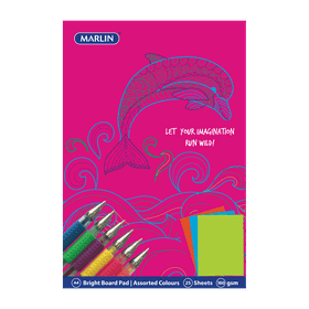 Marlin - 25 A4 Project Board Pad Sheets 160gsm-Bright Assorted (Pack Of ...