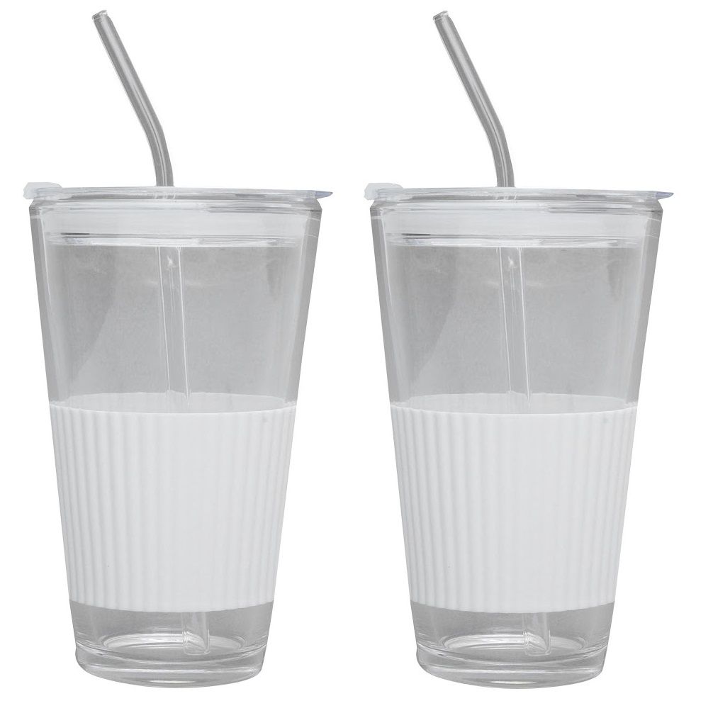 RoamBrew 2x 480ml Borosilicate Glass Travel Mugs with Straws | Shop Today. Get it Tomorrow ...