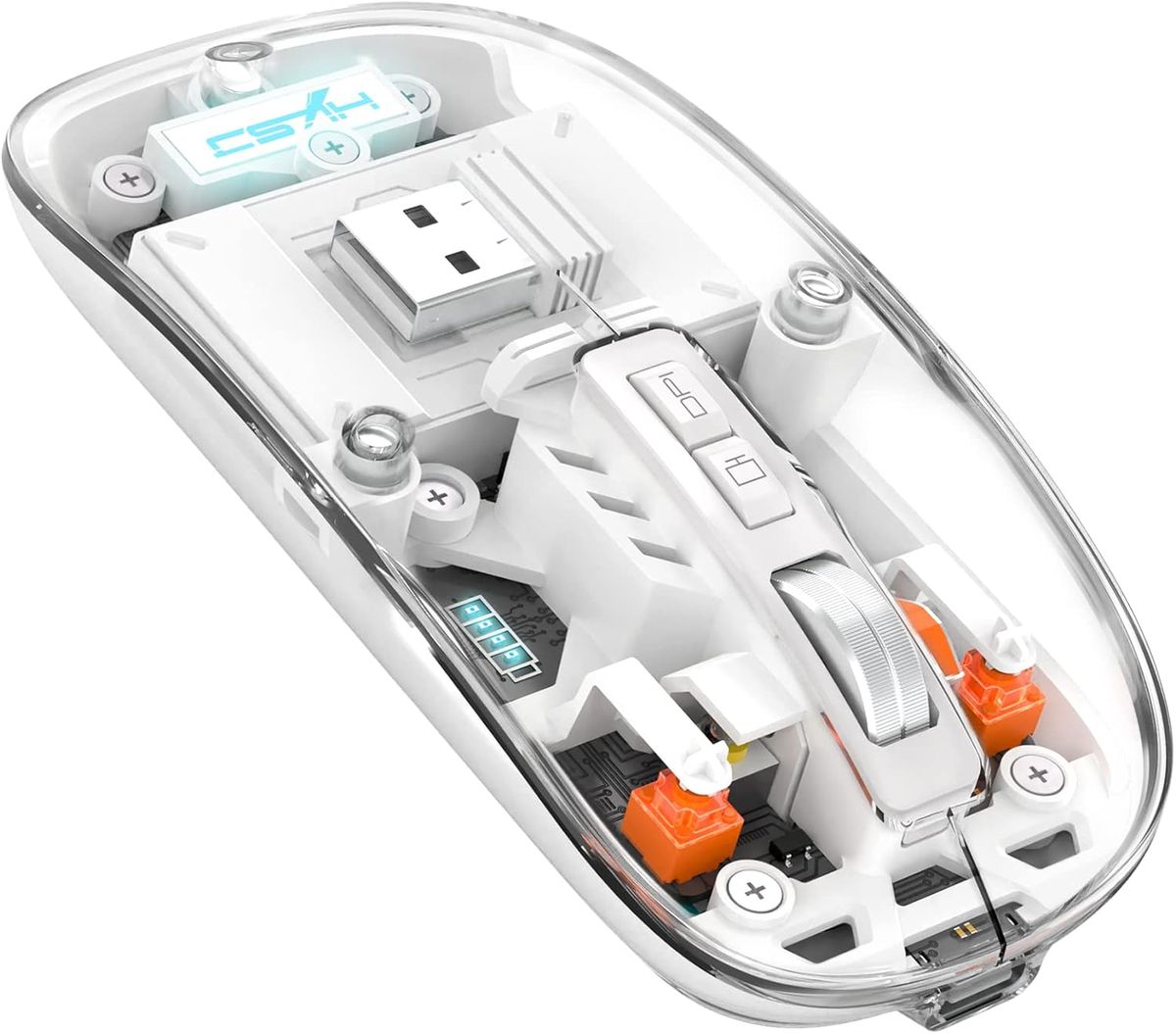 Wireless Bluetooth 5.1 & 2.4G Mini Lightweight Mouse,Transparent | Shop ...