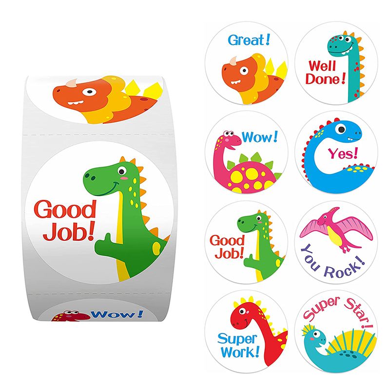 Kids Motivation Reward Sticker Roll - 500 stickers (Dinosaur Park ...