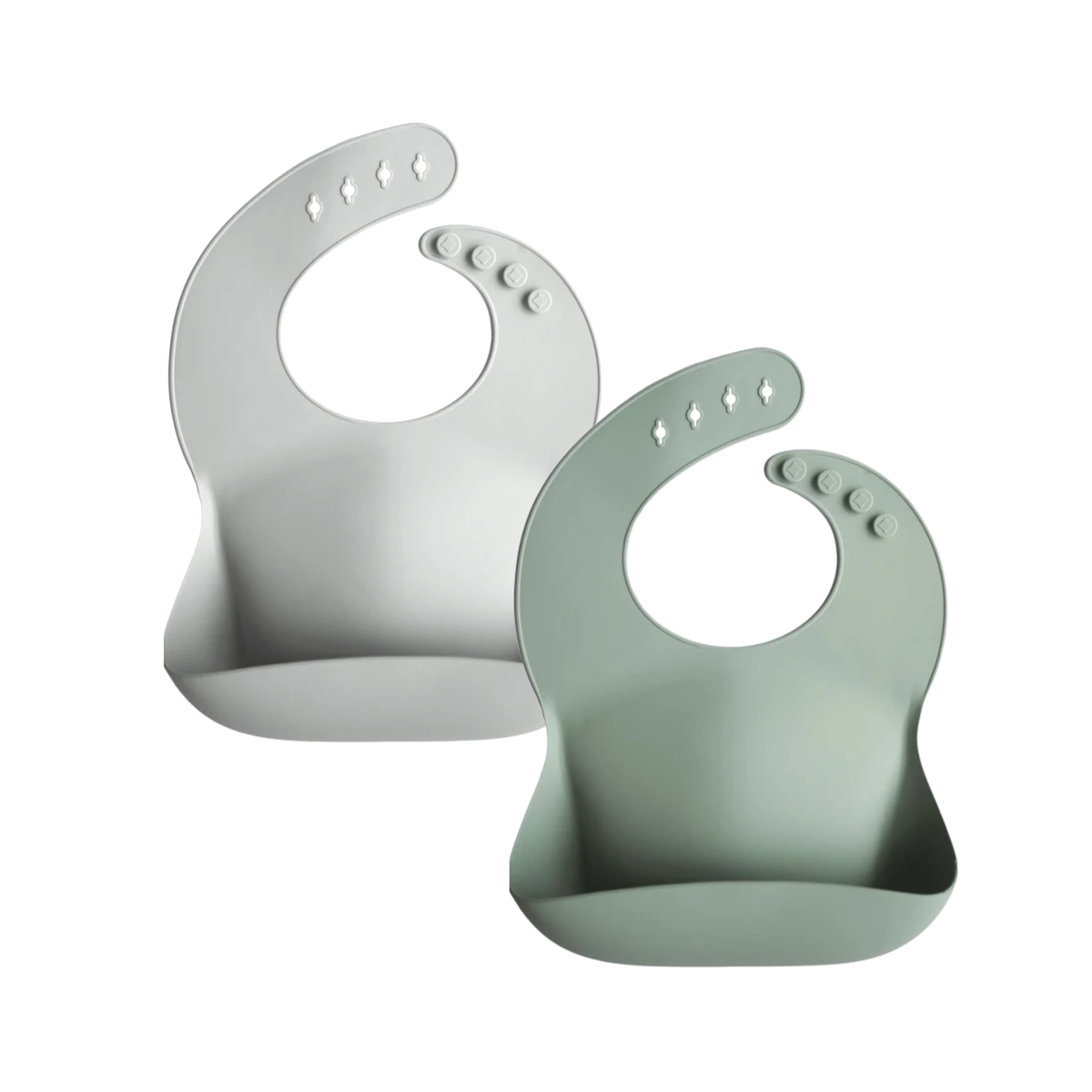 Silicone Baby Bucket Bib Set of 2- Cool Grey & Army Green | Shop Today ...