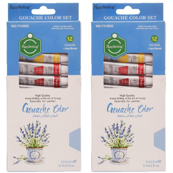 12 Color Gouache Assorted Color Set with Brush - Pack of 2 | Shop Today ...