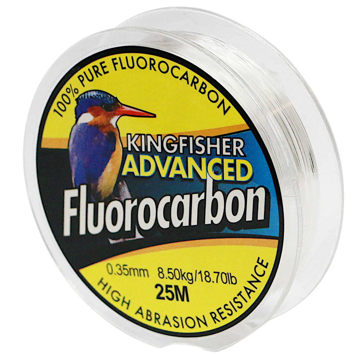 Kingfisher Advanced Fluorocarbon Leader Line 25m (18.7Lb/8.5Kg) (Clear ...