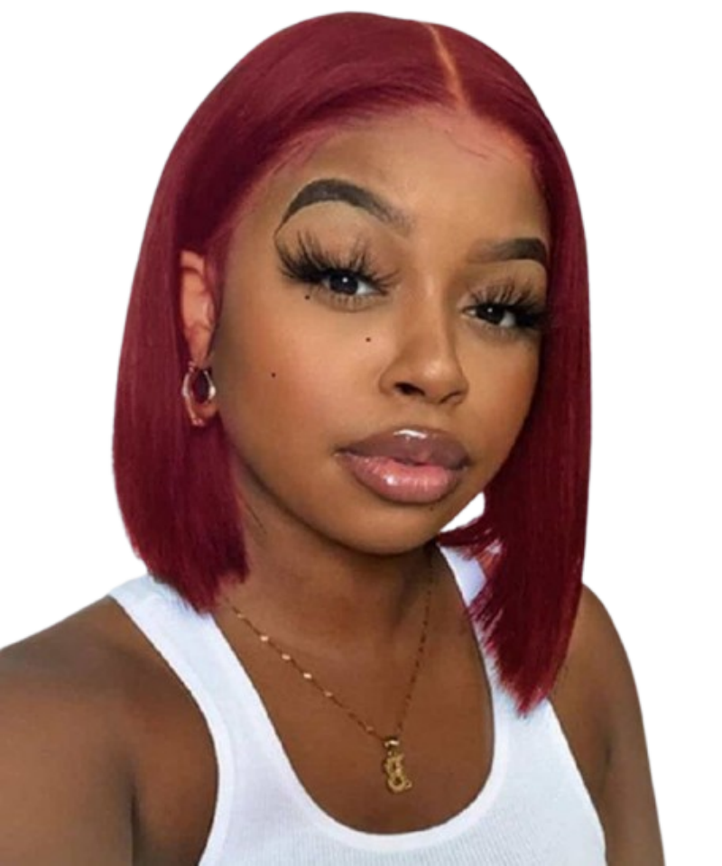 VSP 10" Glueless Maroon Full Frontal Brazilian Hair Wig-13x4 Lace Front ...