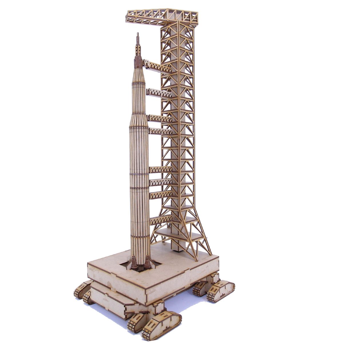 Wow We - 3D Wooden Model - 3D Puzzle - Saturn V Rocket with Launch Pad ...