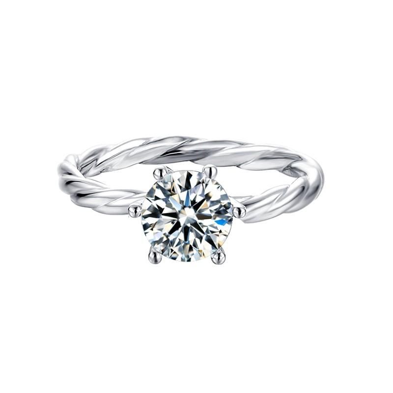 Twist Shank Solitaire 1.00ct Moissanite Engagement Ring | Shop Today ...