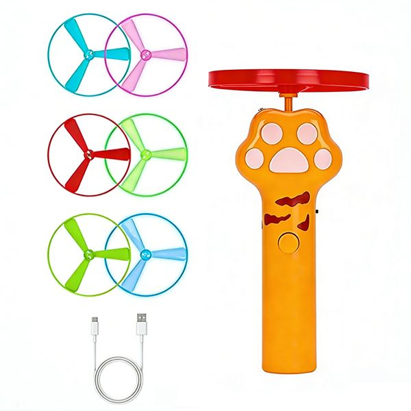 Cat And Dog Toy Set,Rechargeable Flying Disc Launcher with 6 Flying ...