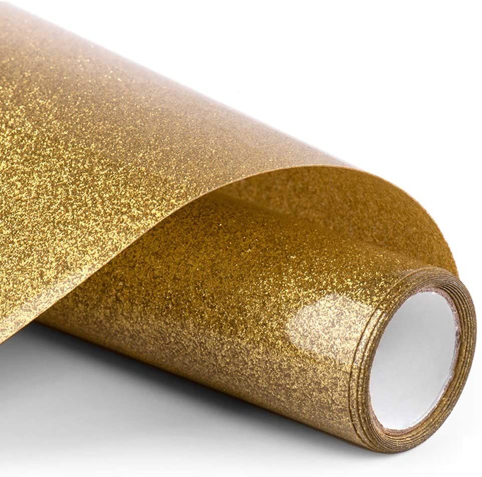 PU T-Shirt Transfer Vinyl - Glitter Gold 61cm x 2m | Shop Today. Get it ...