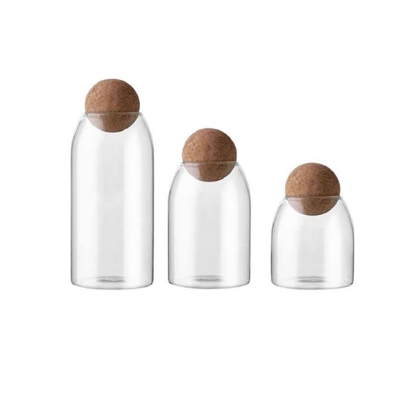 3 Piece Of Transparent Glass Jar With Wooden Lid Ball | Shop Today. Get ...