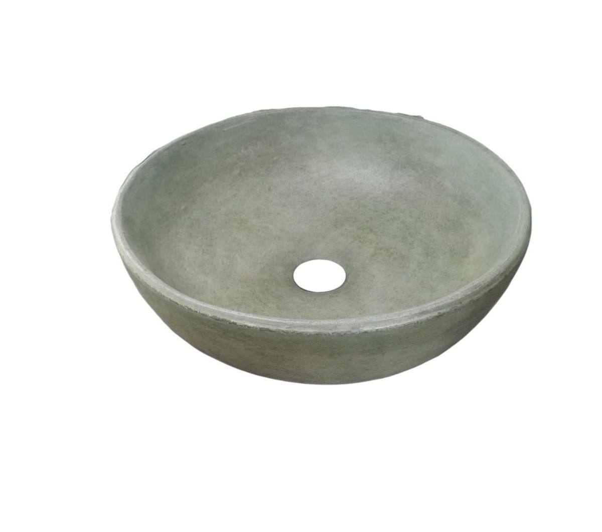 Green Concave Concrete Round Cement Handmade Basin 42 x 14cm | Shop ...