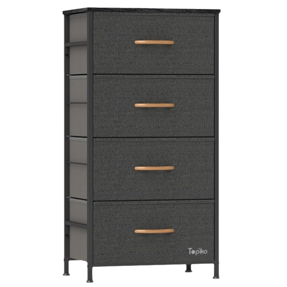 Topika - 4-Drawer Storage , Steel Frame, Wood Top, Drawer Storage ...