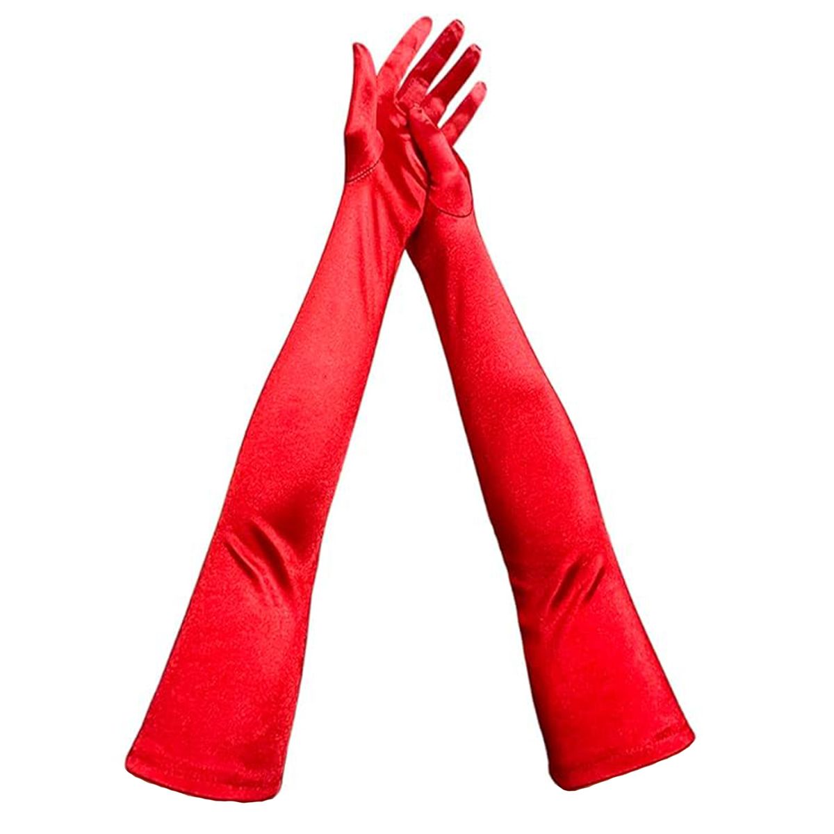 Ladies Satin Gloves Nylon Satin Gloves Retro Ball Performance Long ...