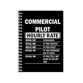 Commercial Pilot Wire Bound Notebook Flying Gift Writing Books Notepad ...