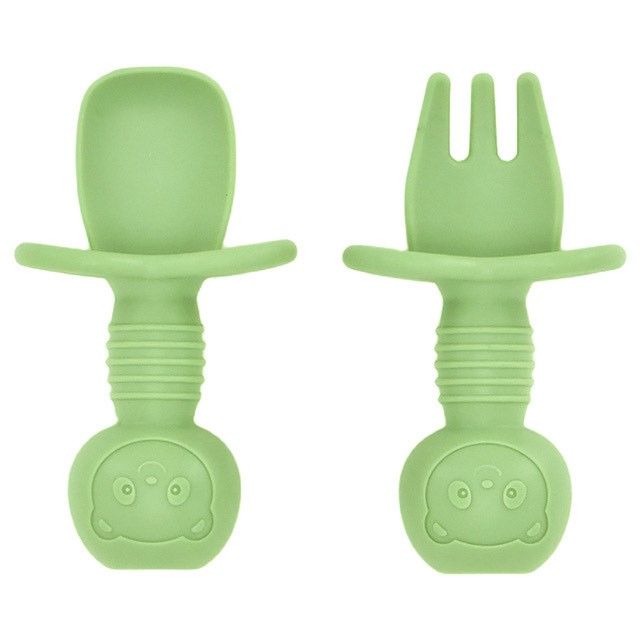 Baby Silicone Training Mini Spoon & Fork with Choke Guard | Shop Today ...