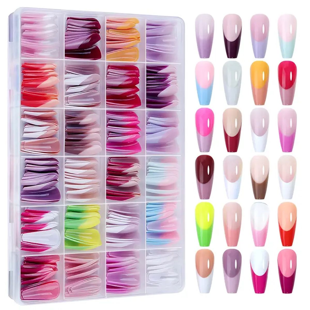288 Piece Glossy Ballet Nails Set Ballet Long Press-On Nails Set | Shop ...