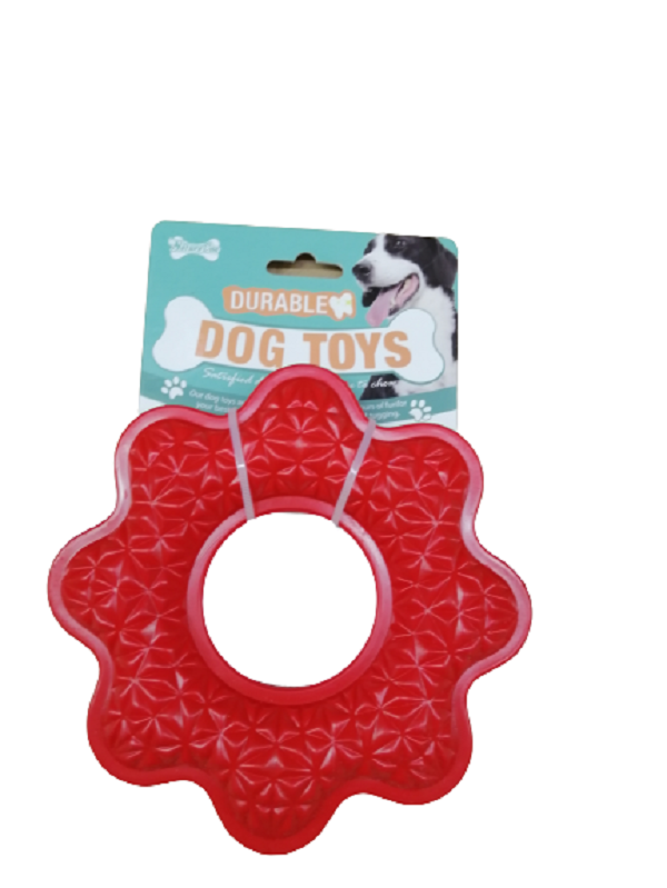 Strong Durable Dog Toy Ring Flyer with Handle Chew Rugged Throw Wheel ...