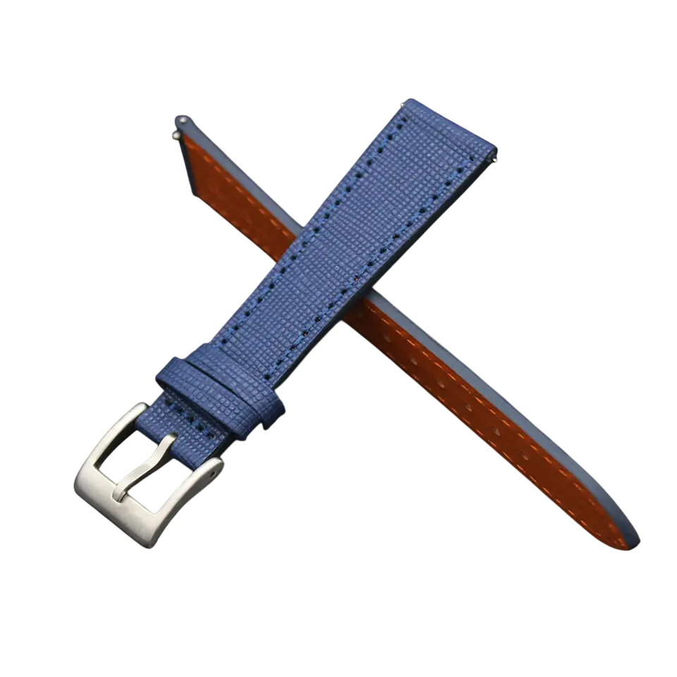 20mm Saffiano Pattern PU Leather Watch Strap Blue | Shop Today. Get it ...