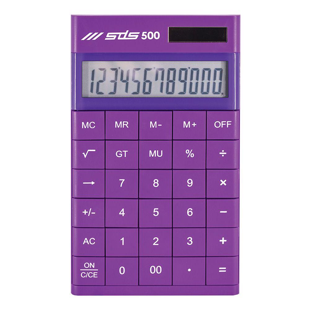 SDS 500 12 Digit Desktop Calculator - Dual Powered - Purple | Shop ...