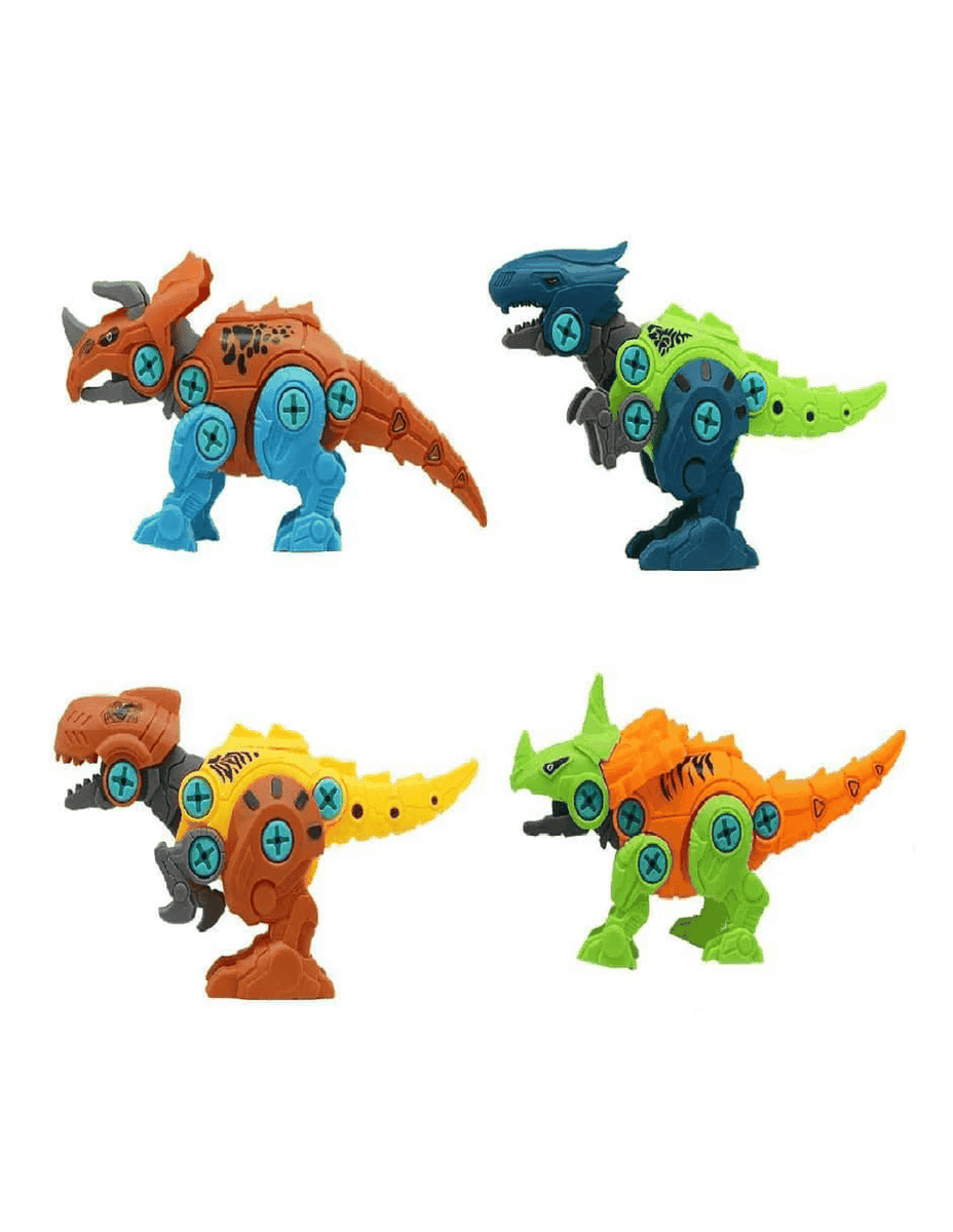 Robotic Dinosaur Building Toy Set - 4 Build & Take-Apart Dinosaurs ...