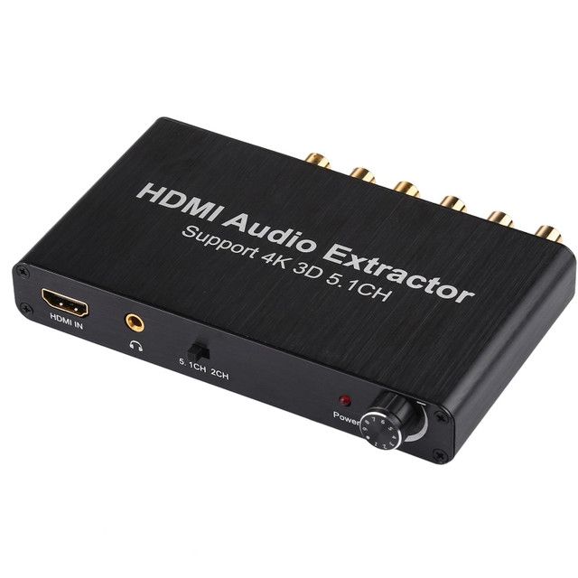 4K 3D HDMI 5.1CH Audio Decoder Extractor w/RCA & 3.5mm Output - Black ...