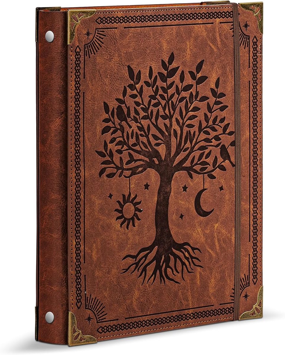 Tree of Life Leather Notebook, Notepad Paper Loose Leaf Organizer ...
