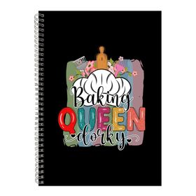 Baking Queen A4 Notebook Spiral and Lined Kitchen Baking Graphic ...