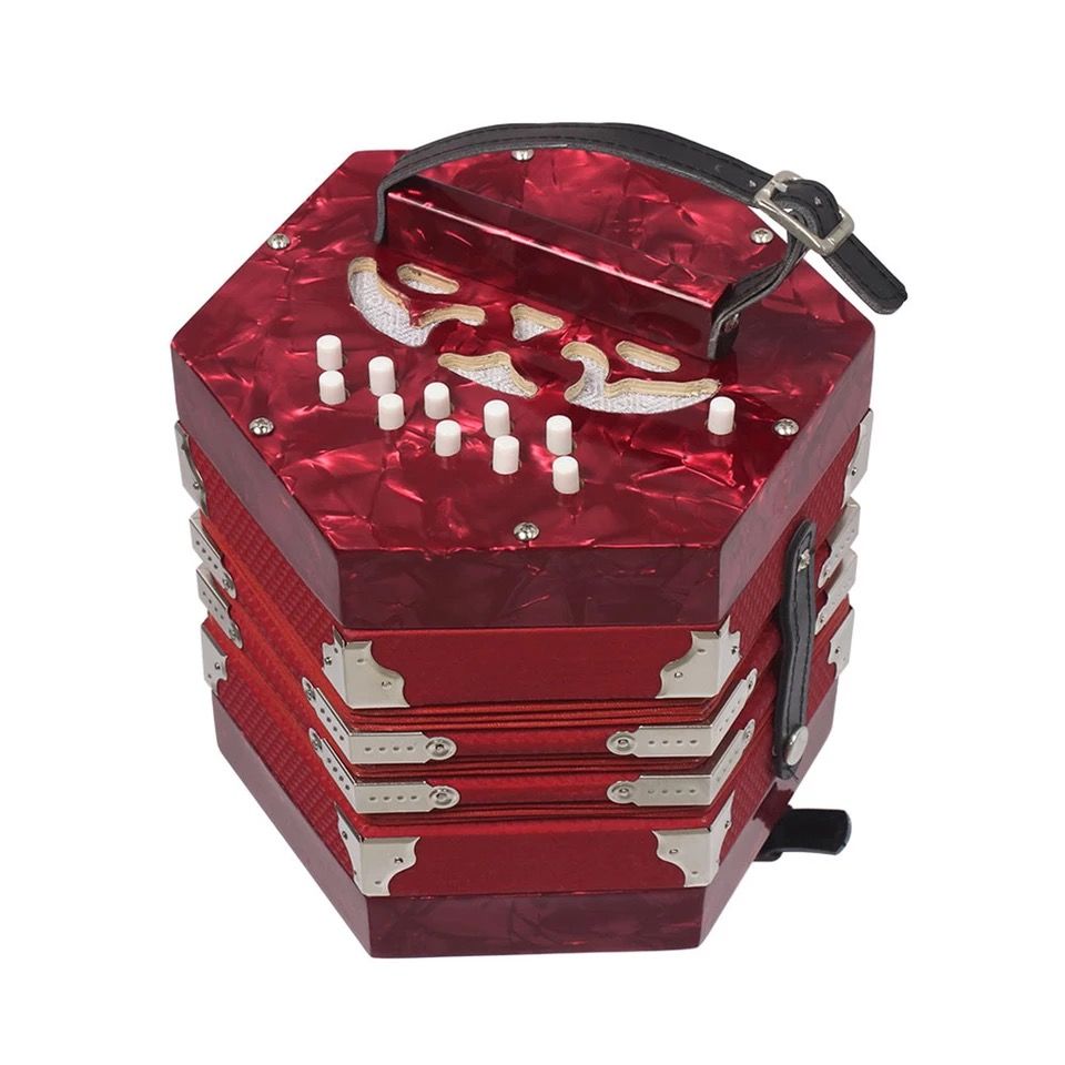 Red Concertina 20 Hole with Hard Carry Case | Shop Today. Get it ...