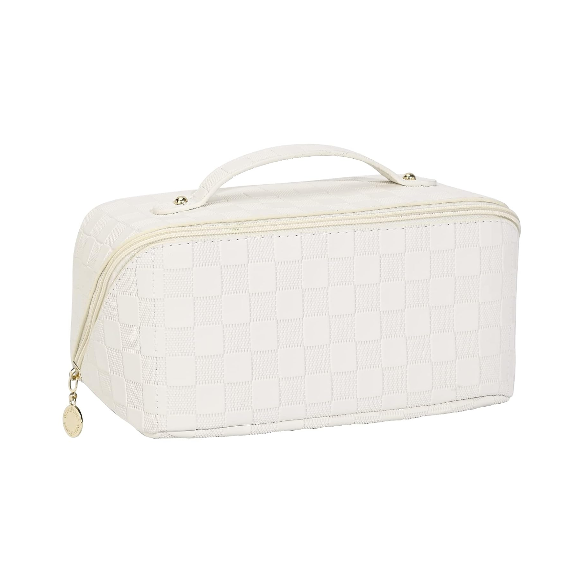 Textured Faux Leather Cosmetics Bag with Multiple Sections | Shop Today ...