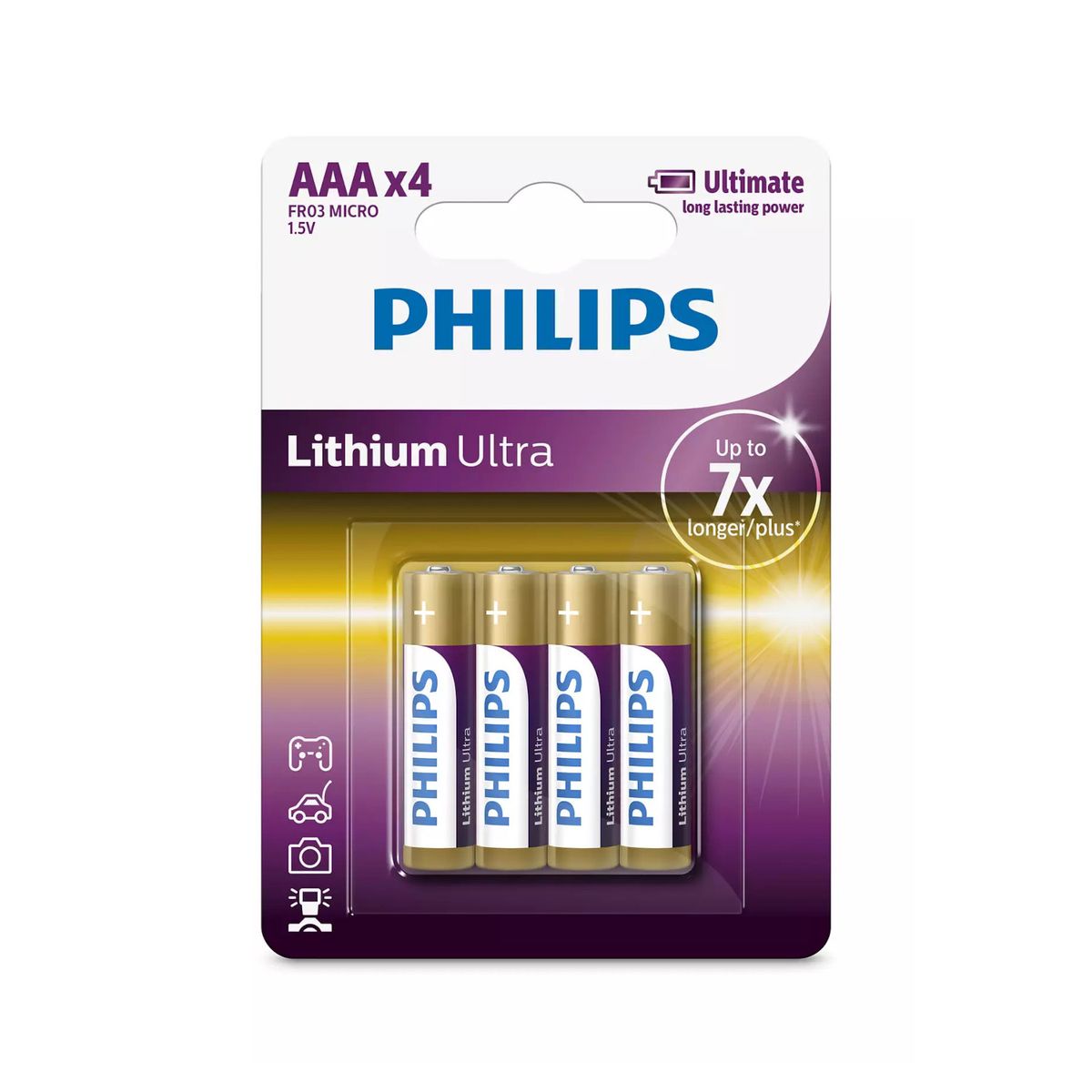 Philips Lithium Ultra AAA Battery Card 4 Piece - Long-Lasting Power ...